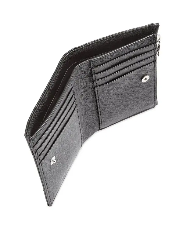 Saint Laurent Cassandre Matelasse Fragments Zipped Bi-Fold Wallet